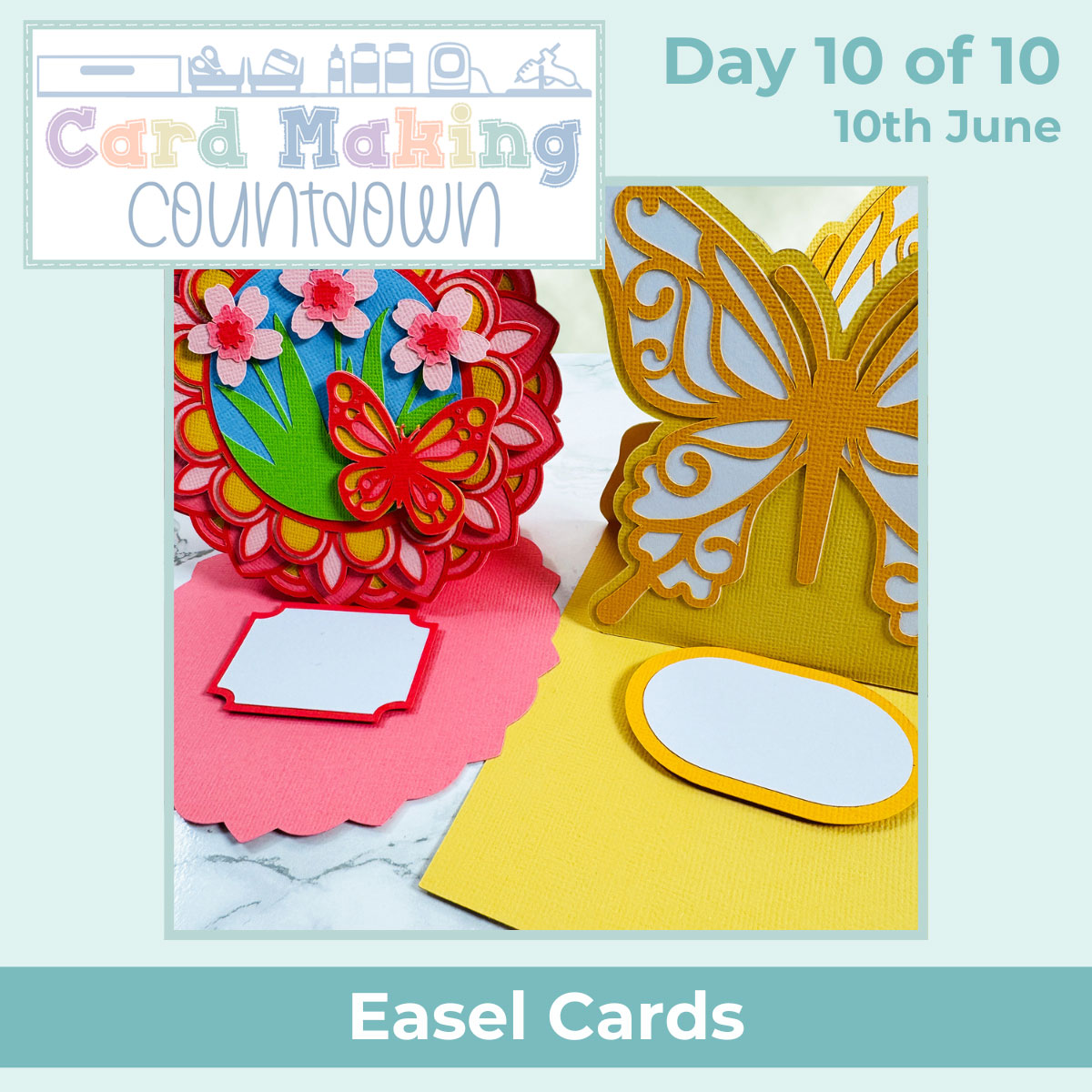 CMC 2024 Day 10 ️ Easel Cards - Craft with Sarah